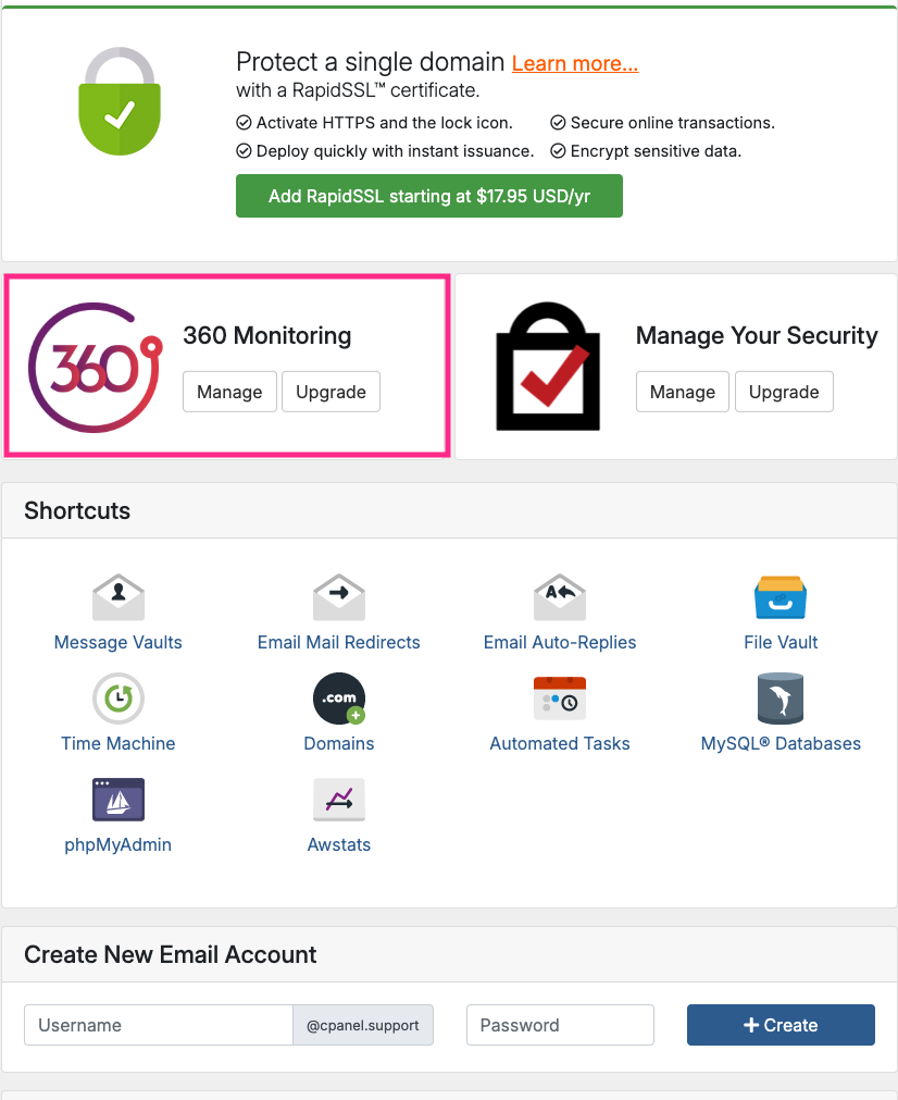 How to Access Your 360 Monitoring Dashboard - WebHostingM